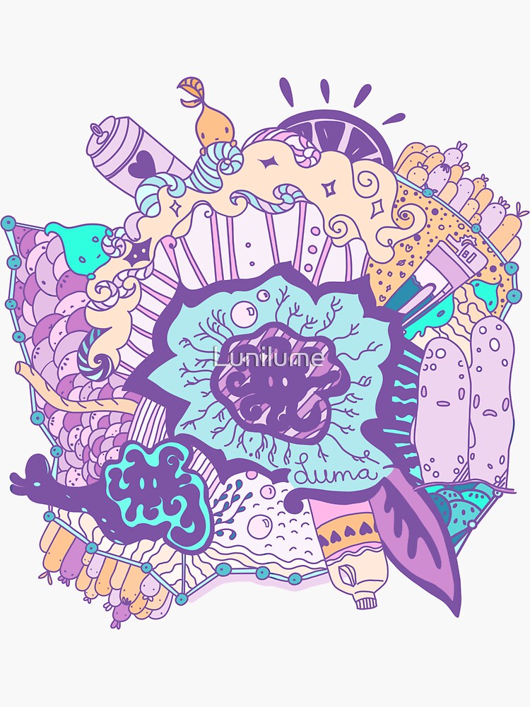 "Doodle cluster" Sticker for Sale by Lunilume | Redbubble