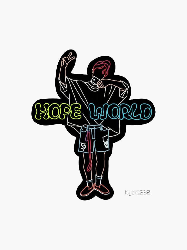 "Hope World/J-hope" Sticker for Sale by Ngan1232 | Redbubble