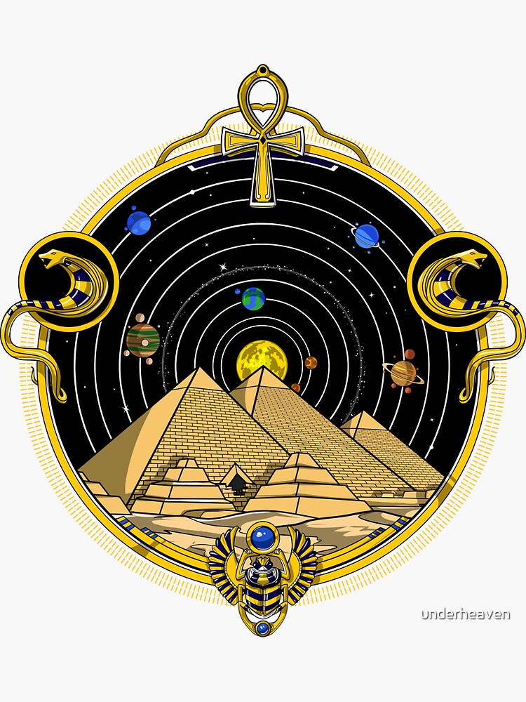 "Egyptian Pyramids Solar System" Sticker for Sale by underheaven ...