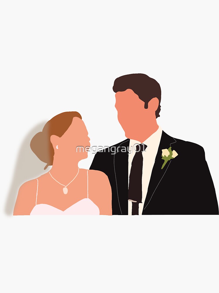 "Jim and Pam" Sticker by megangray01 | Redbubble