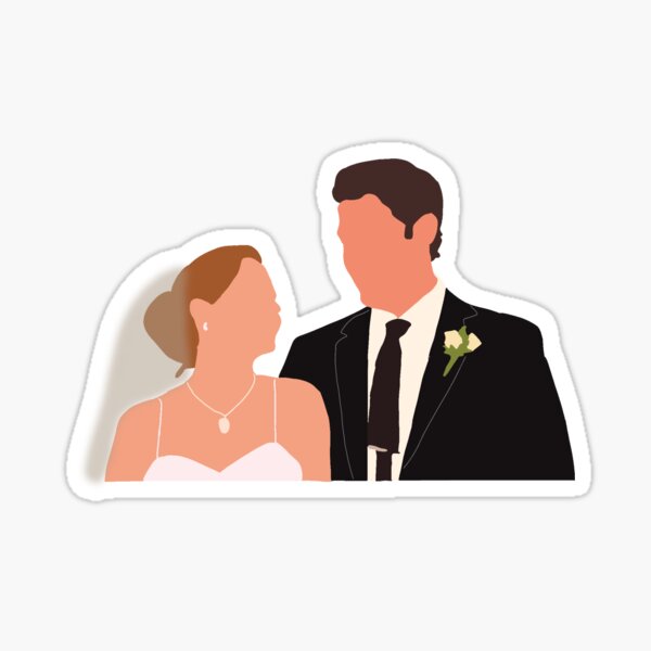 "Jim and Pam" Sticker by megangray01 | Redbubble