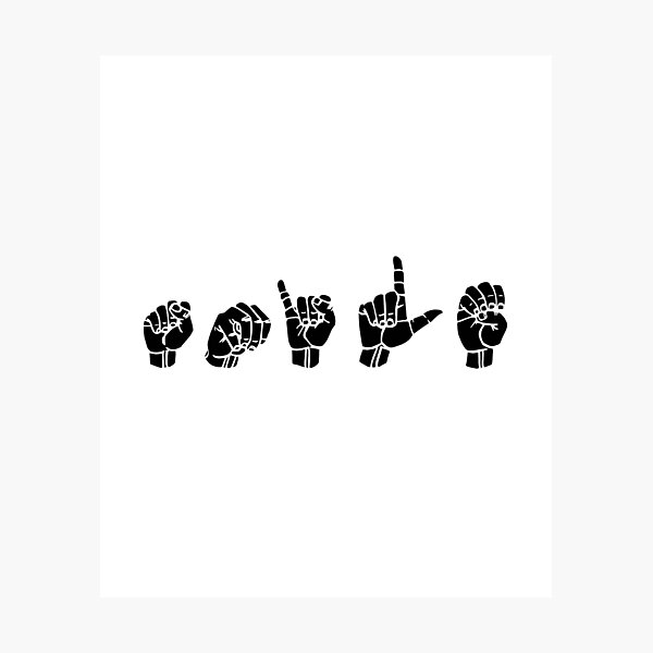 "SMILE ASL Sign Language Design" Photographic Print by AbleLingo ...