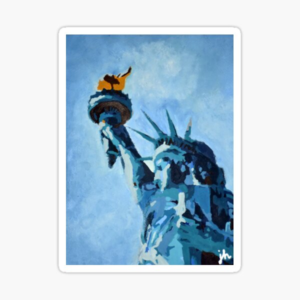 "Lady Liberty Painting" Sticker for Sale by tropicalspirits | Redbubble