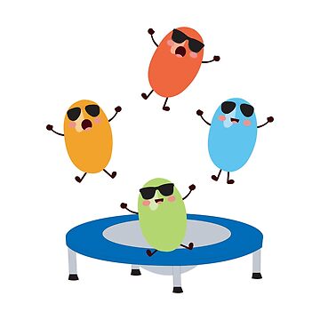 "Cute Jumping Jelly Beans Wearing Sunglasses" Sticker for Sale by ...