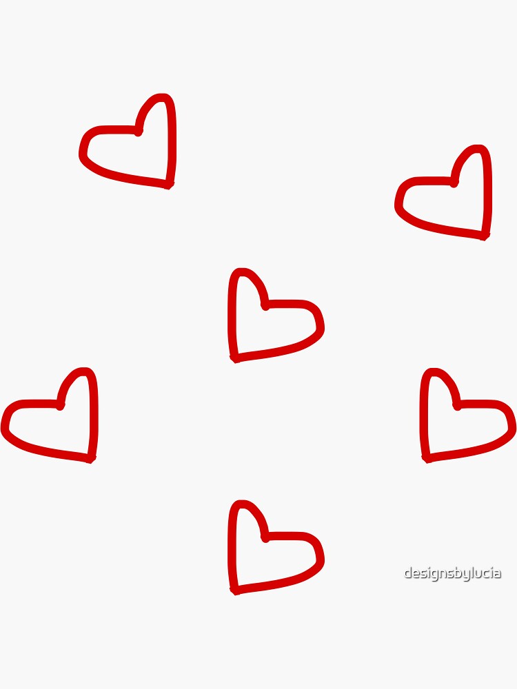 "hearts!" Sticker for Sale by designsbylucia | Redbubble