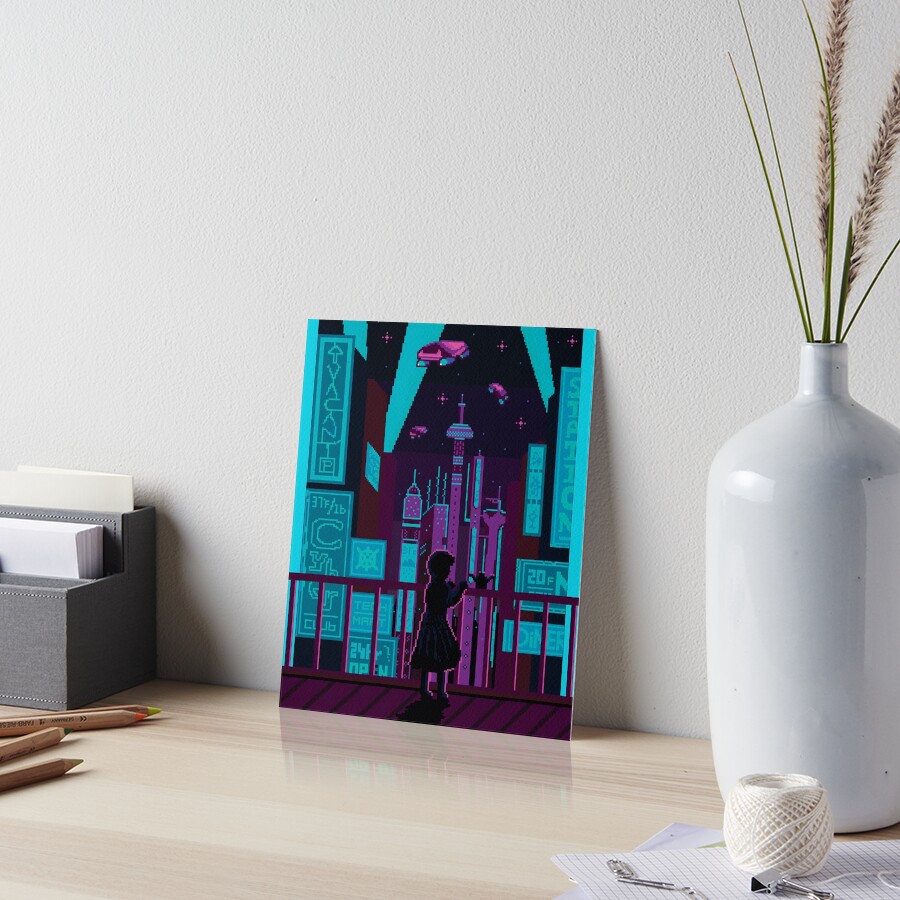 "Synthwave Retrowave Pixel Art Vaporwave Outrun" Art Board Print for ...