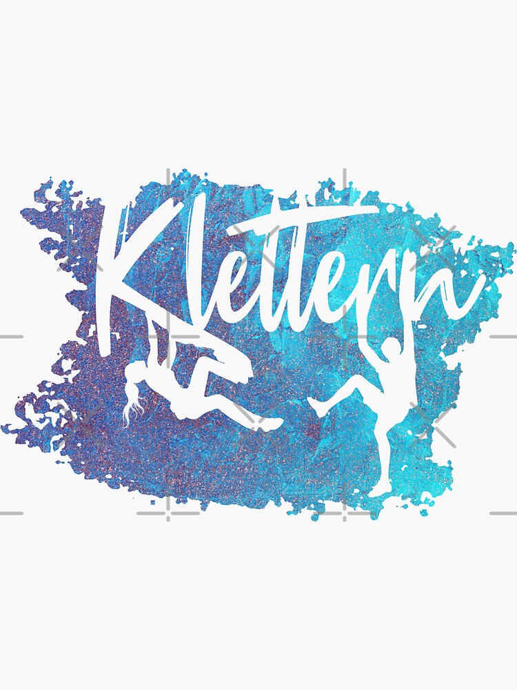 "Climbing lettering climber climber blue bouldering" Sticker for Sale ...