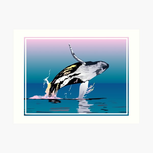 "Humpback Whale Breaching" Art Print by Phoenix650 | Redbubble