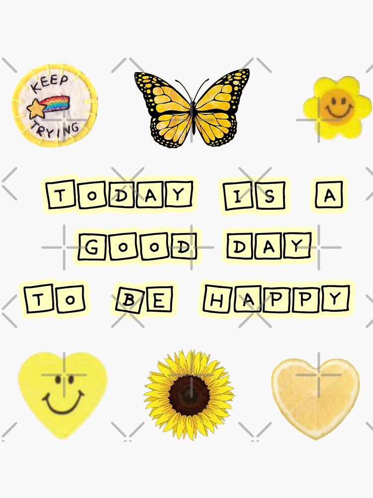 Today is a good day to be happy” memo, Sticker pack" Sticker for Sale ...