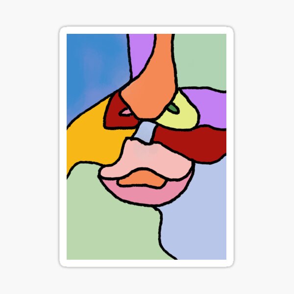 "patchwork face" Sticker for Sale by naomisapap | Redbubble