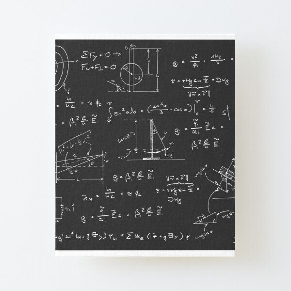 "Physics diagrams and formulas chalk handwriting on blackboard" Mounted ...