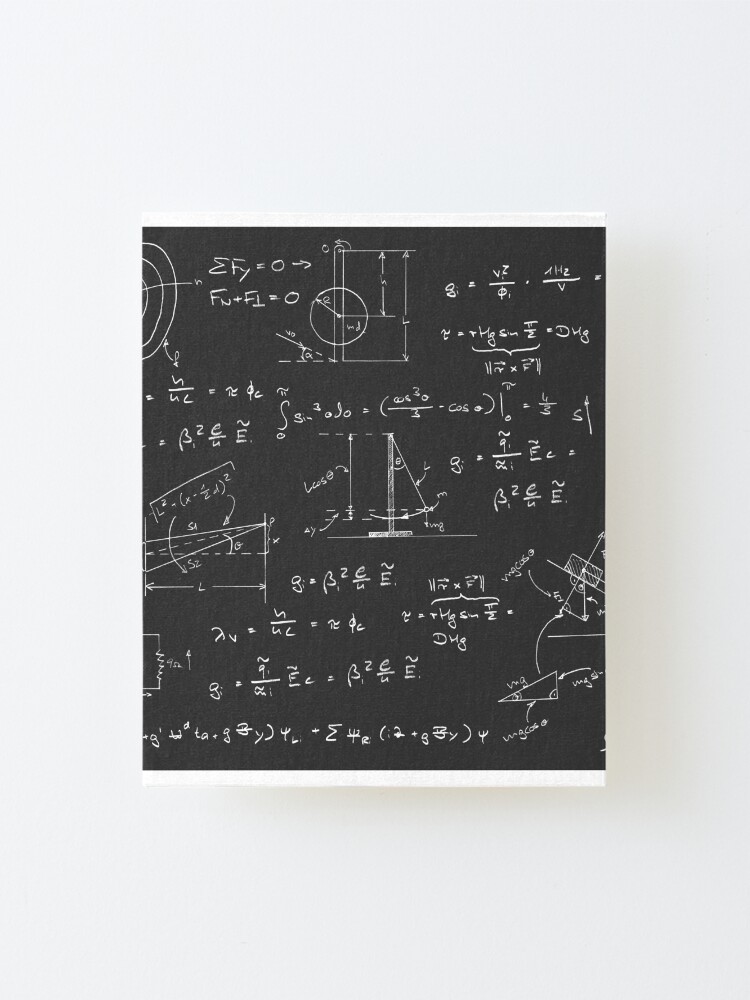 "Physics diagrams and formulas chalk handwriting on blackboard" Mounted ...