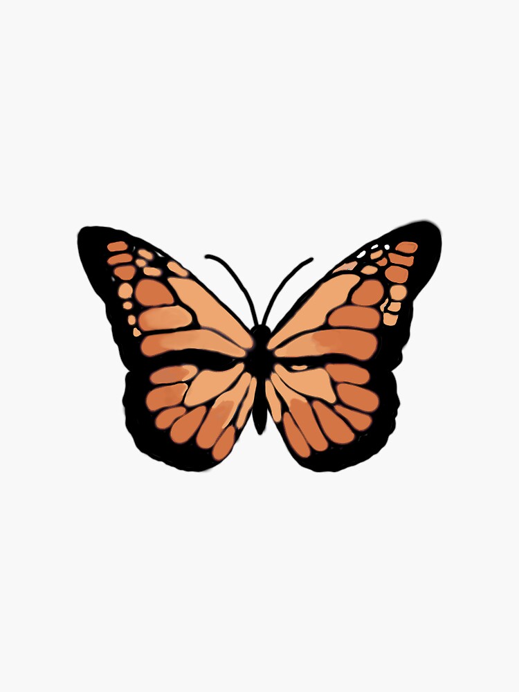 "Orange Butterfly" Sticker for Sale by CxndyDesigns | Redbubble