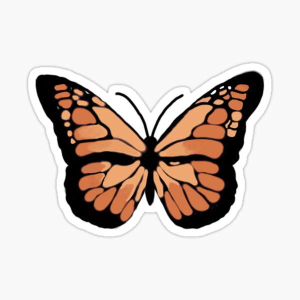 "Orange Butterfly" Sticker for Sale by CxndyDesigns | Redbubble