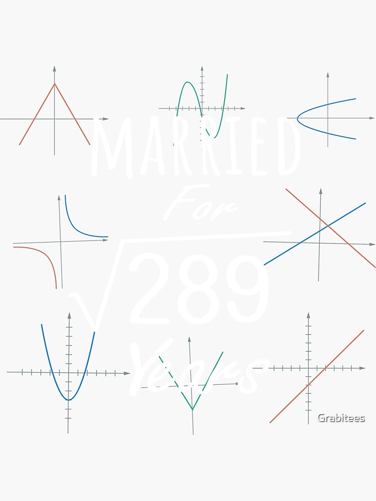 "Math 17th Anniversary Gift Married Square Root Of 289 Years design ...