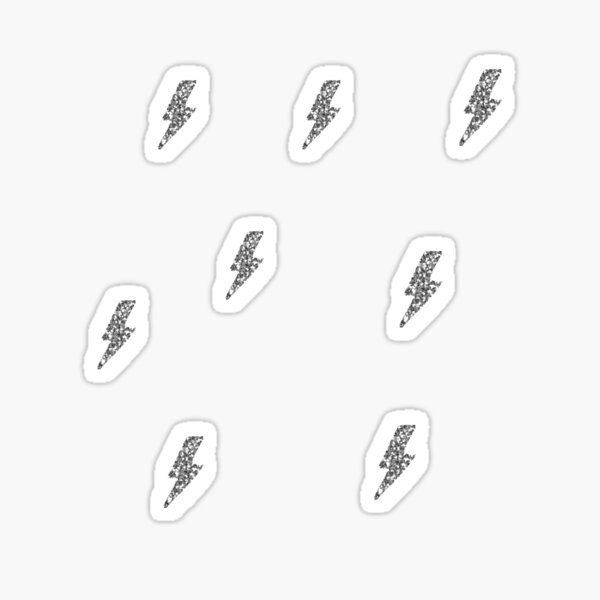 "Silver Glitter Lightning Bolts" Sticker for Sale by jillhaber | Redbubble