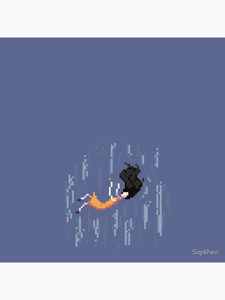 Falling” Pixel Art piece" Sticker for Sale by Sopkheo | Redbubble