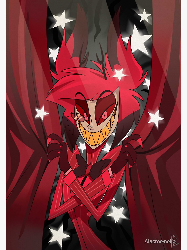 "Alastor the show begins !!" Sticker by Alastor-neko | Redbubble