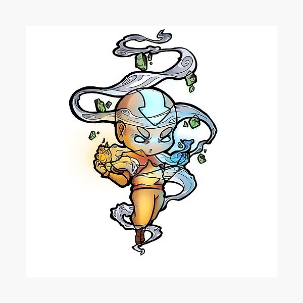 "Avatar The Last Airbender Fanart Aang Chibi" Photographic Print for ...