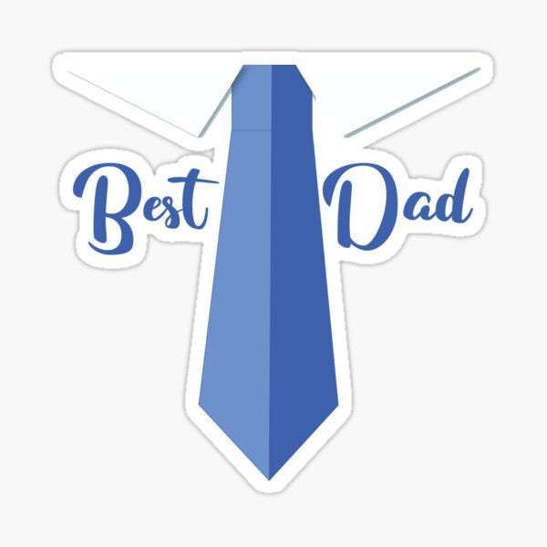"Best Dad, Office Bue Tie" Sticker for Sale by corner-shop | Redbubble
