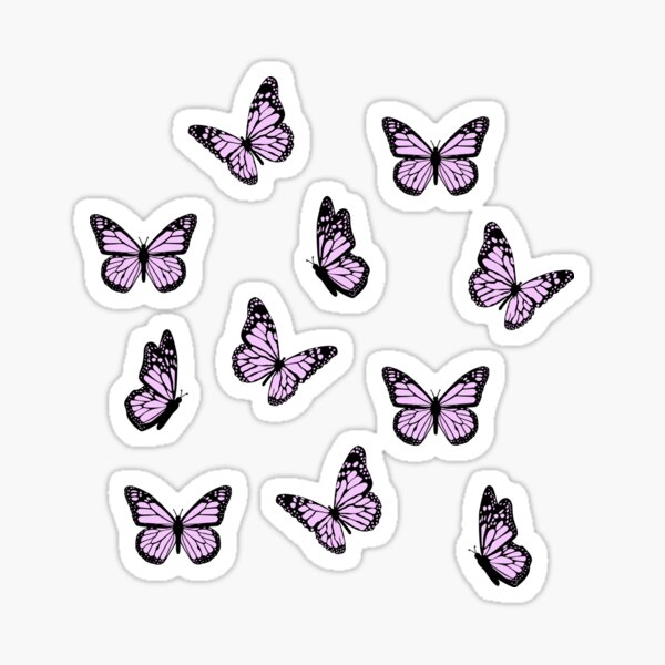 "Purple Aesthetic Butterfly Pack" Sticker by tia-johnson | Redbubble