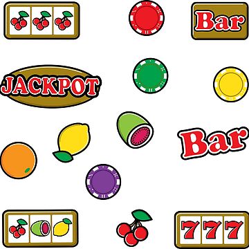"Casino Jackpot Slot Machine Sticker Pack" Sticker for Sale by ...