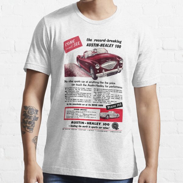 "AUSTIN HEALEY 100" T-shirt for Sale by ThrowbackMotors | Redbubble ...