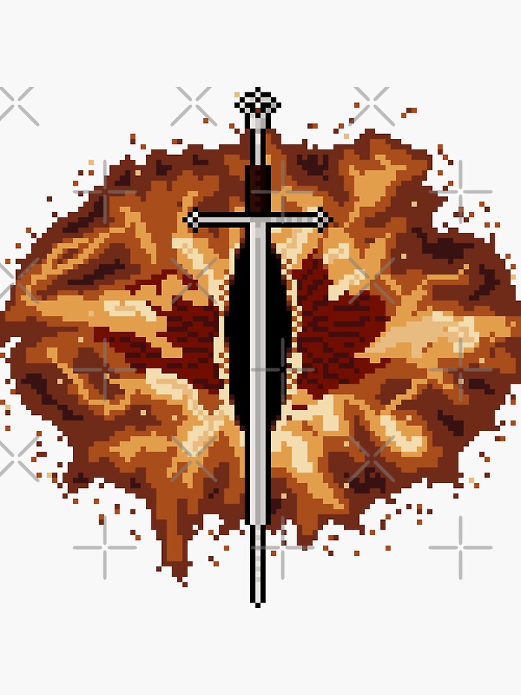 ""8-Bit" Flame of the West and Eye Wreathed in Flame" Sticker for Sale ...