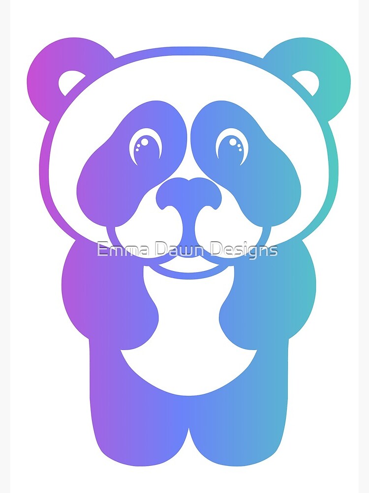 "Cute Panda Design Blue Gradient Colour" Spiral Notebook for Sale by ...