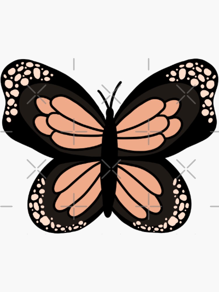 "peach butterfly " Sticker by ariellaaaaaa | Redbubble