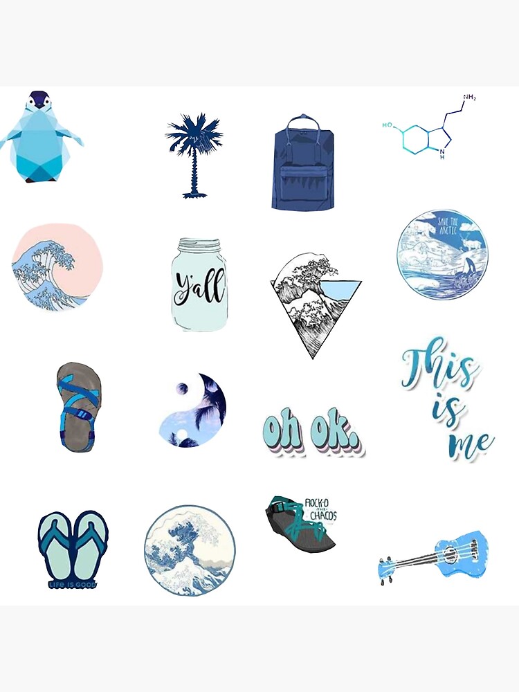 "Blue vsco sticker pack" Poster for Sale by Slbdesignss | Redbubble