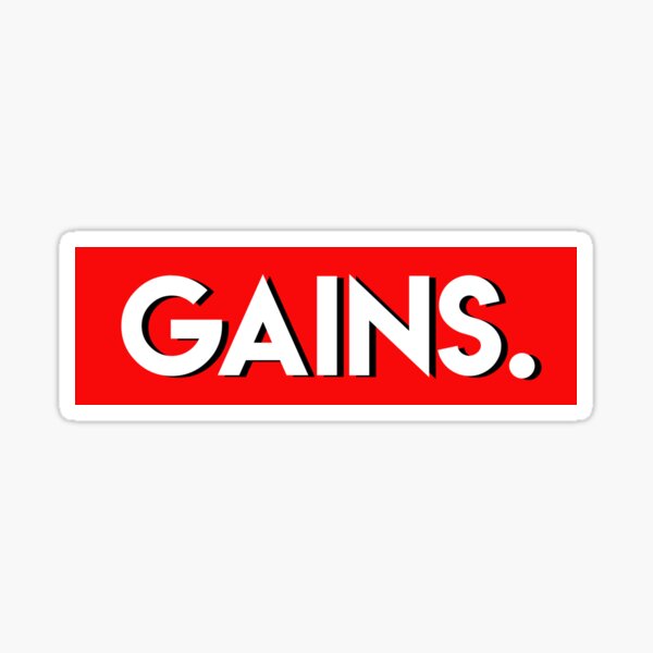 "Gains" Sticker for Sale by liftingbros | Redbubble