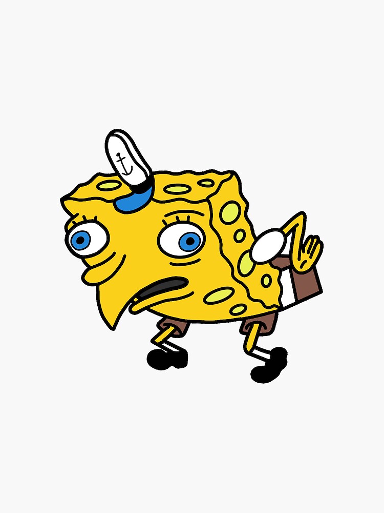 "mocking spongebob" Sticker for Sale by ColorfulJoy | Redbubble