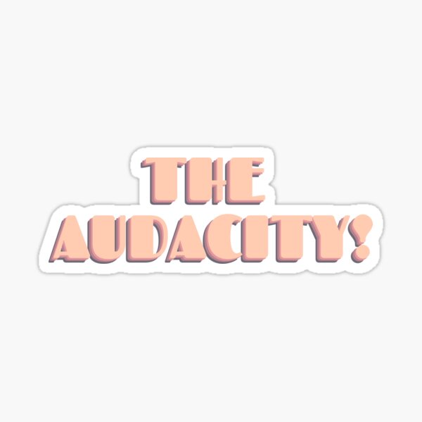 "the audacity!" Sticker by hazy-kay | Redbubble
