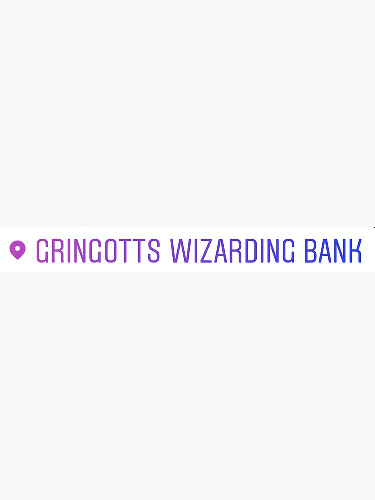 "Gringotts Wizarding Bank" Sticker for Sale by outinspace | Redbubble