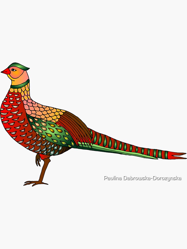 "Pheasant" Sticker by PaulinaDD | Redbubble