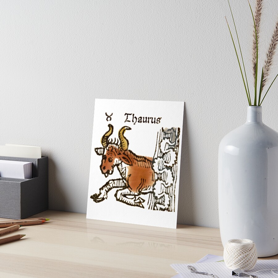 "Medieval Taurus Zodiac Logo" Art Board Print by tkarhou | Redbubble