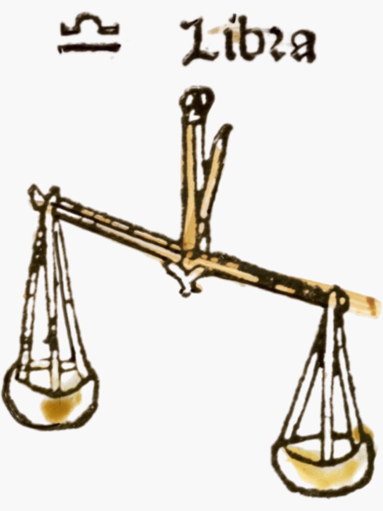 "Medieval Libra Zodiac Logo" Sticker for Sale by tkarhou | Redbubble