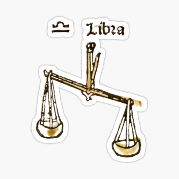 "Medieval Libra Zodiac Logo" Sticker for Sale by tkarhou | Redbubble