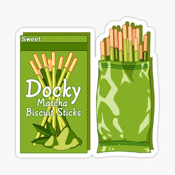 "Japanese matcha biscuit sticks" Sticker for Sale by AnGoArt | Redbubble