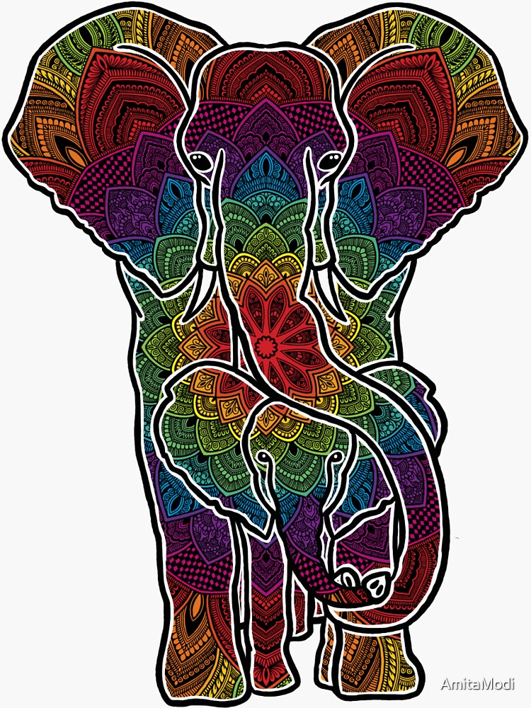 "Rainbow Mother and Baby Zentangle" Sticker for Sale by AmitaModi ...