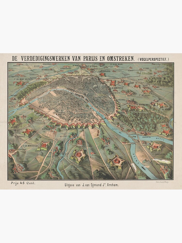 "Vintage Paris France Environs Map (1870)" Poster for Sale by ...