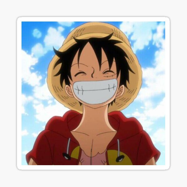 "luffy smile" Sticker for Sale by Teykn | Redbubble