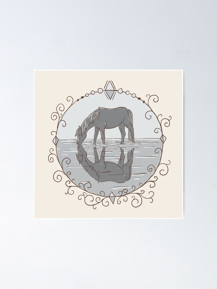 "Water Element Horse" Poster for Sale by nicadrawsnature | Redbubble