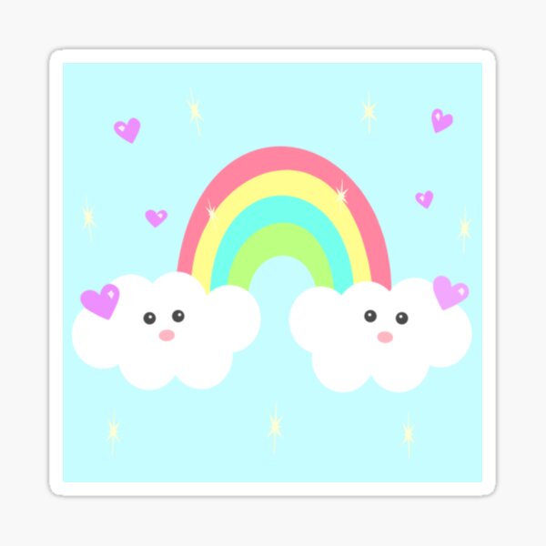 "Kawaii Rainbow Clouds" Sticker for Sale by KacyCupcake | Redbubble