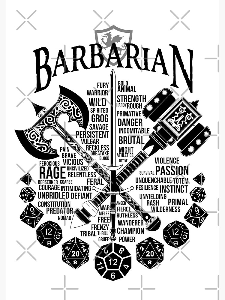 "RPG Class Series: Barbarian - Black Version" Spiral Notebook by ...