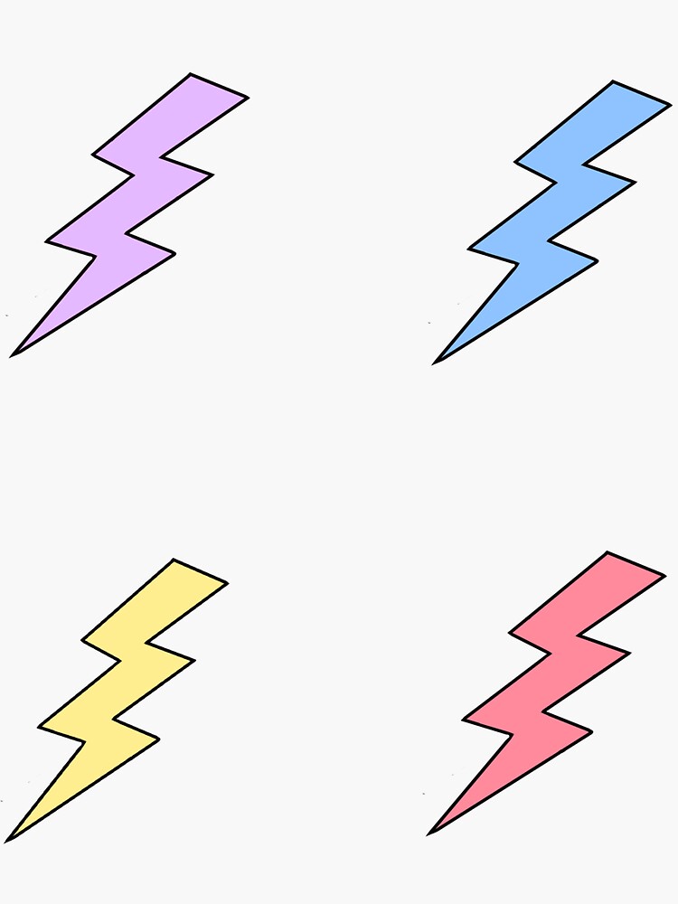 "pastel lightning bolt sticker pack" Sticker by glowyvanila | Redbubble