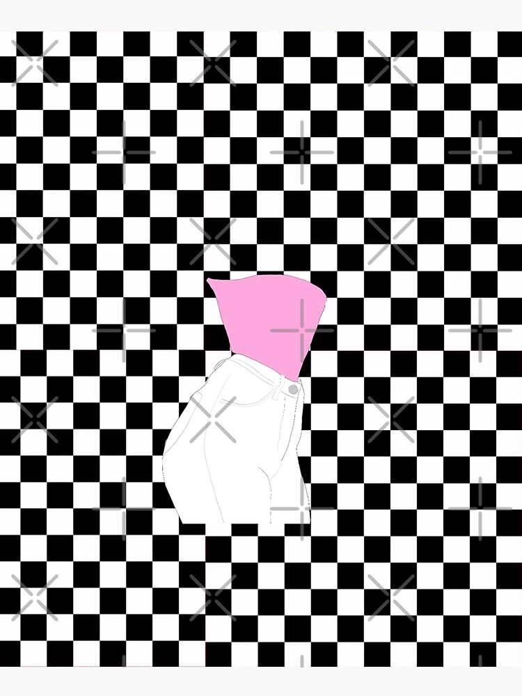 "Checkered Print and Girl Neon Pink " Poster for Sale by GRETKA | Redbubble