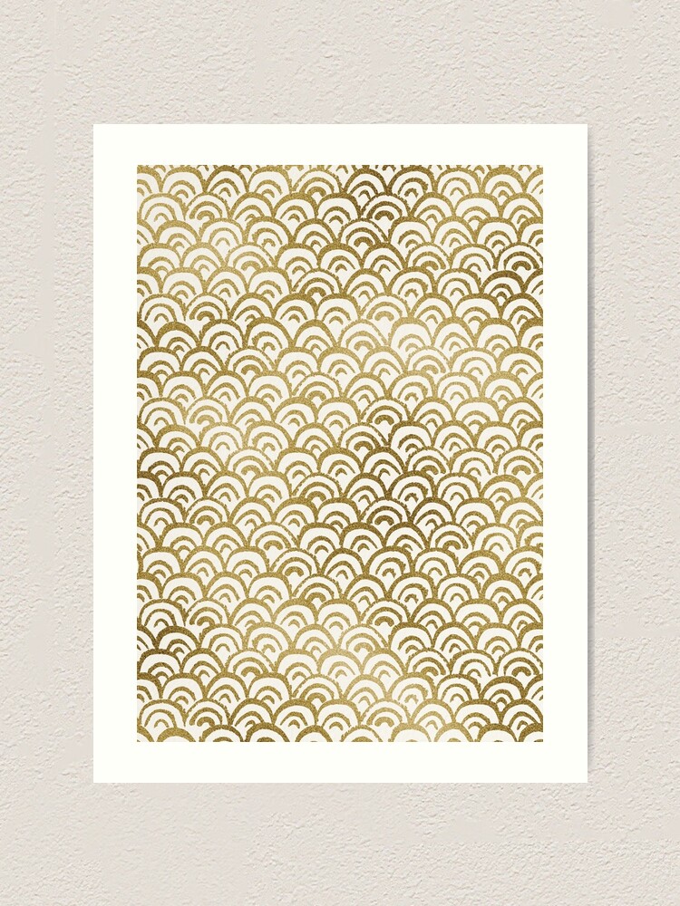 "Gold Foil Fish Scales Pattern" Art Print by Ivaleksa | Redbubble