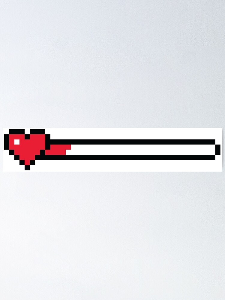 "Low Health 8 Bit Health Bar" Poster for Sale by CloakAndDaggers ...